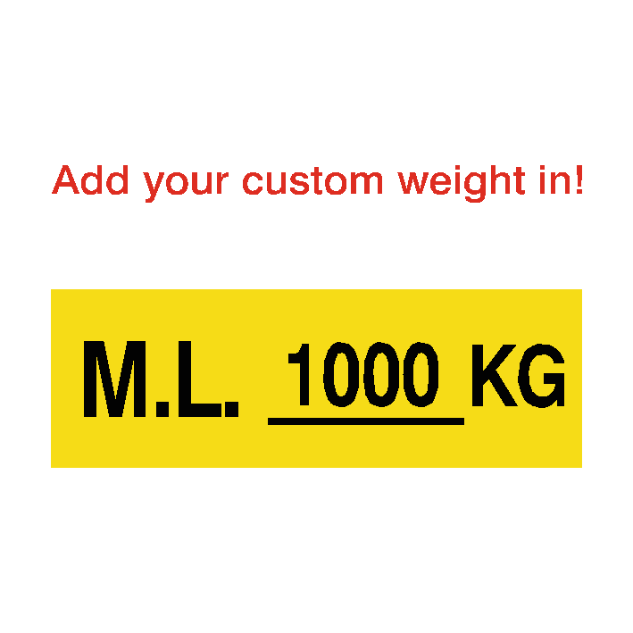 Max Load Sign Kg Yellow Custom Weight | Safety-Label.co.uk