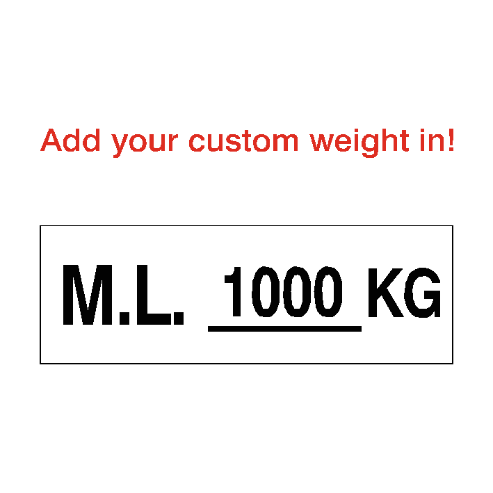 Max Load Sign Kg White Custom Weight | Safety-Label.co.uk