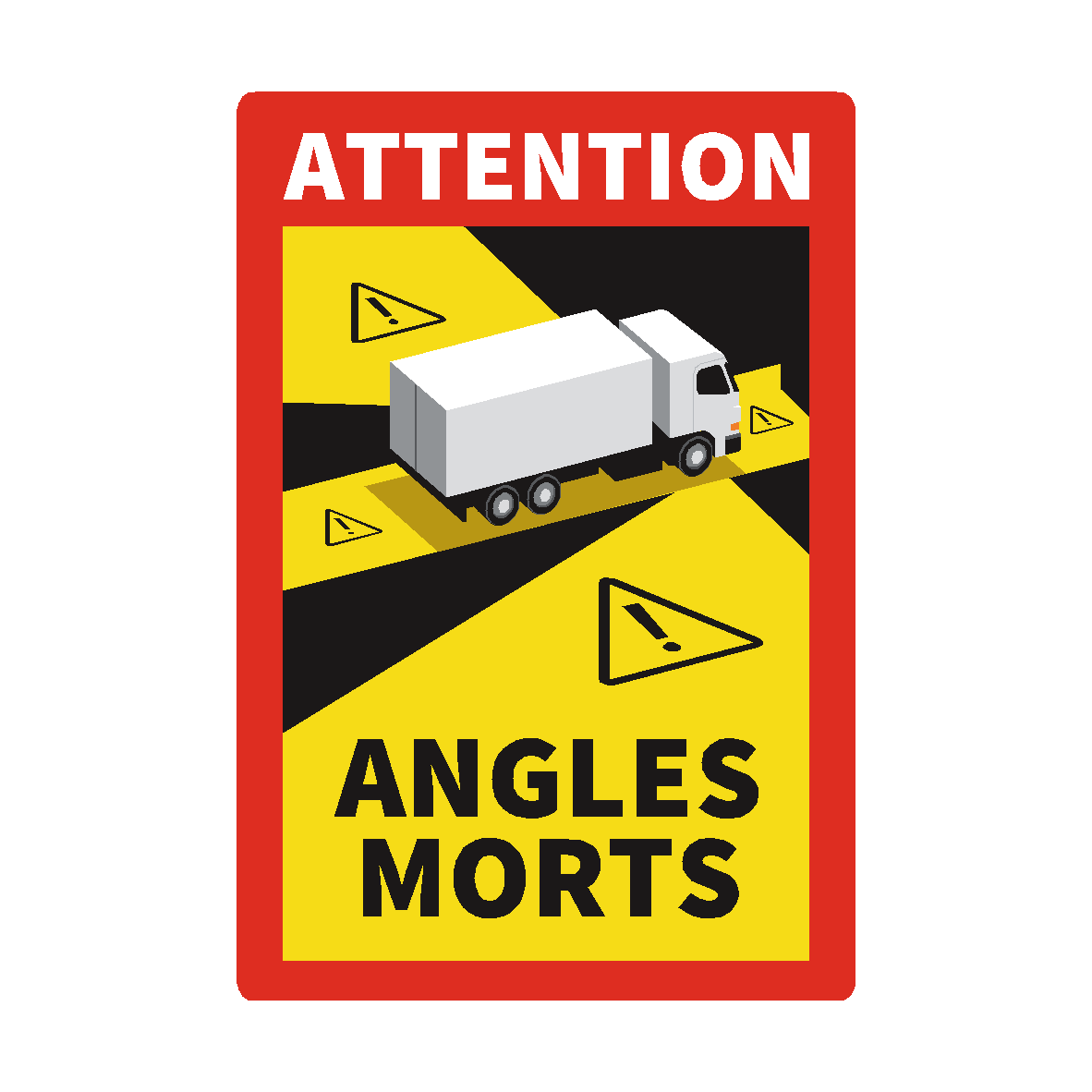 Blind Spot Angles Morts Truck Magnetic Sign | Safety-Label.co.uk