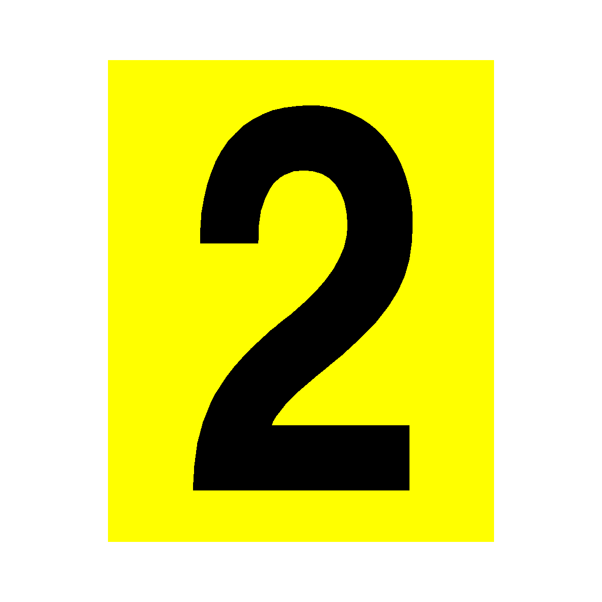 Yellow Number Sticker 1 To 4 - Pack of 2 (10 Of Each)