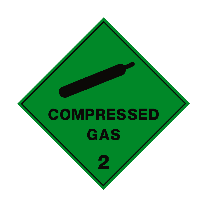 Compressed Gas 2 Label - Pack of 1 | Safety-Label.co.uk