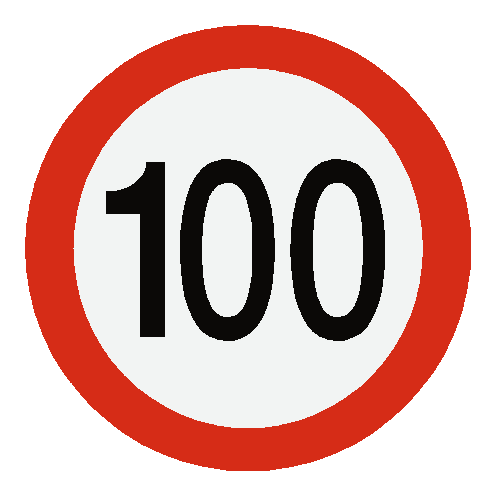European 80 & 100 Kmh Speed Limit Sticker - Pack of 2 Stickers | Safety ...