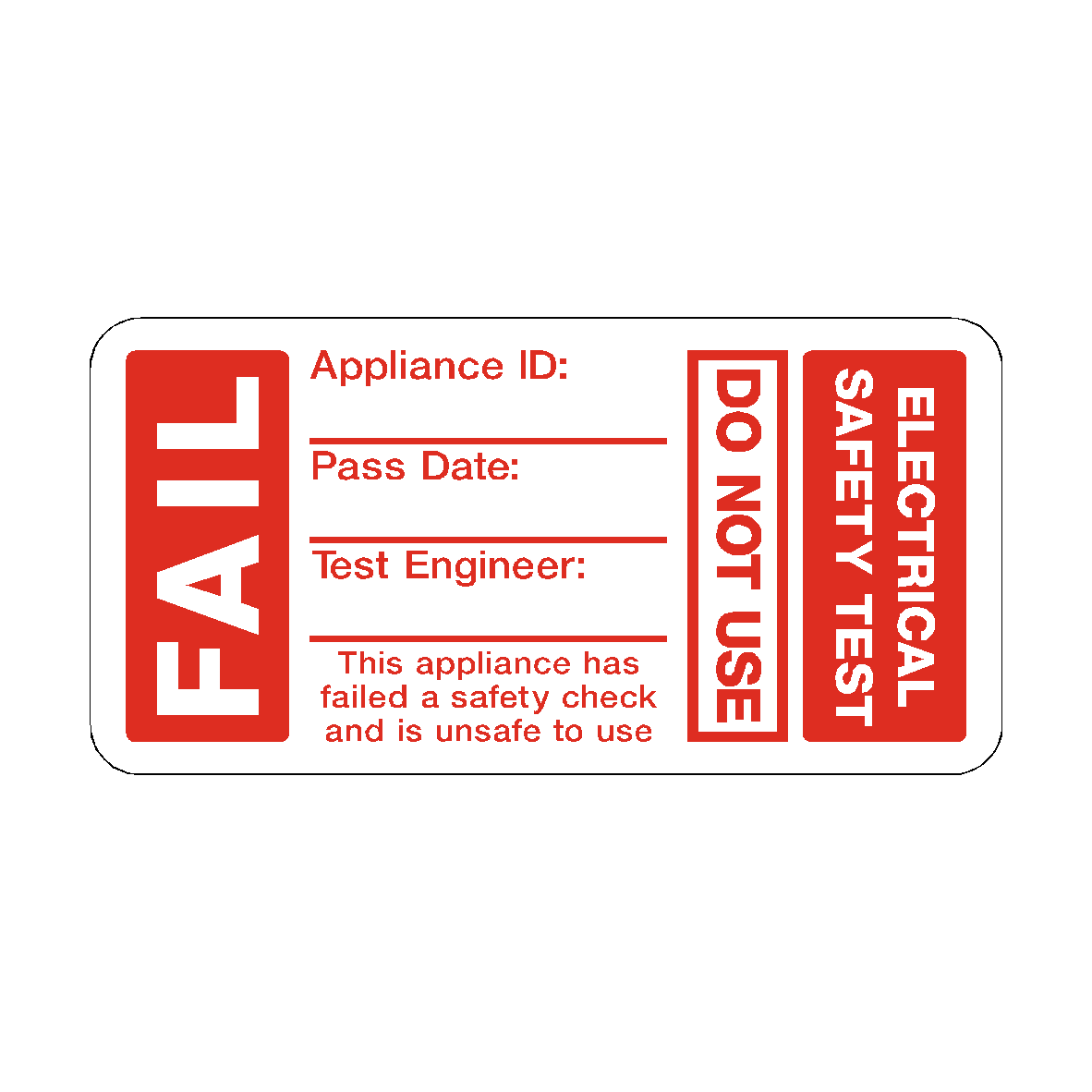 PAT Test Fail Label | Safety-Label.co.uk