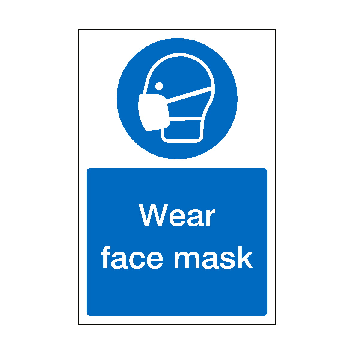 Wear Face Mask Sticker | Safety-Label.co.uk