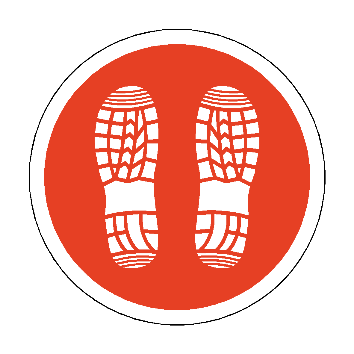Bootprint Floor Sticker - Red | Safety-Label.co.uk
