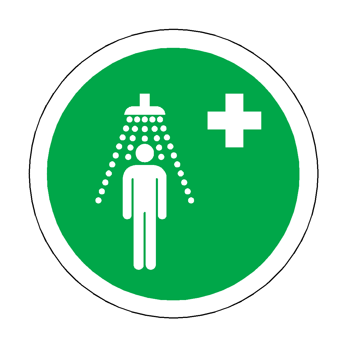 Emergency Shower Floor Marker Sticker | Safety-Label.co.uk