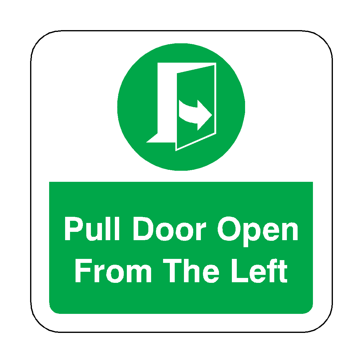 Pull Door Open From The Left Floor Graphics Sticker | Safety-Label.co.uk