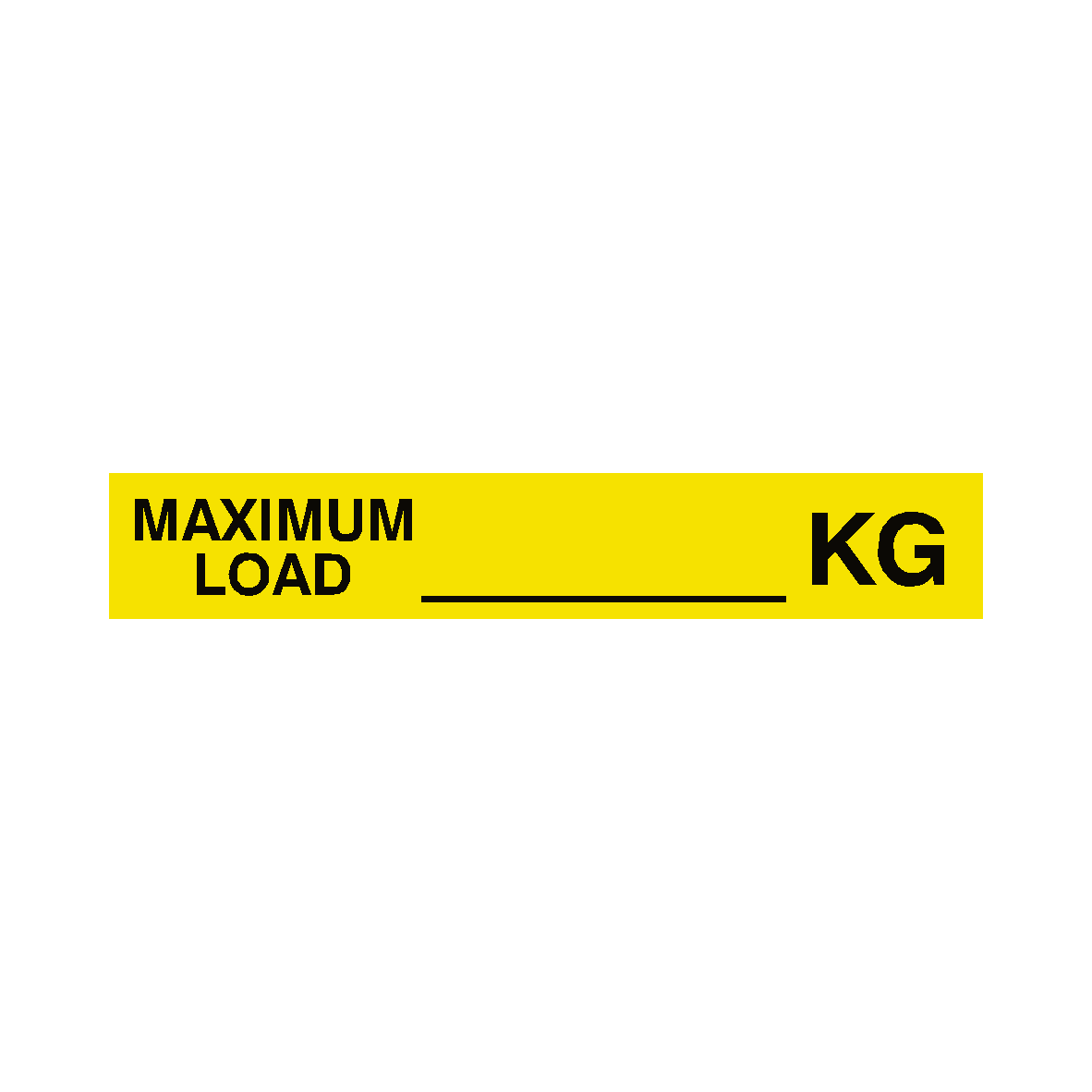 Maximum Load Label Kg Yellow | Safety-Label.co.uk