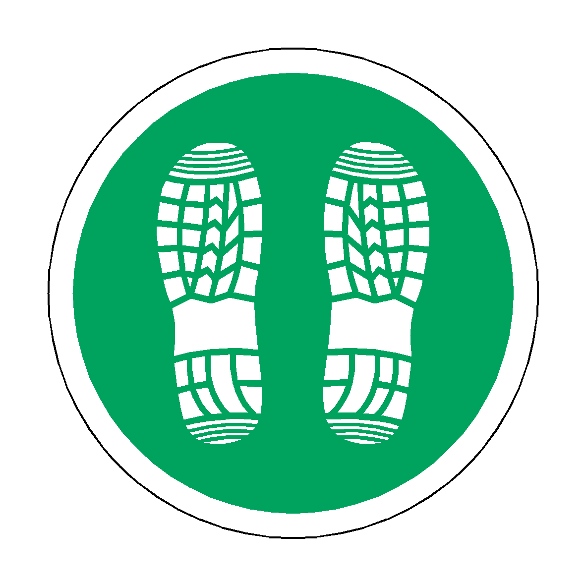 Bootprint Floor Sticker - Green | Safety-Label.co.uk