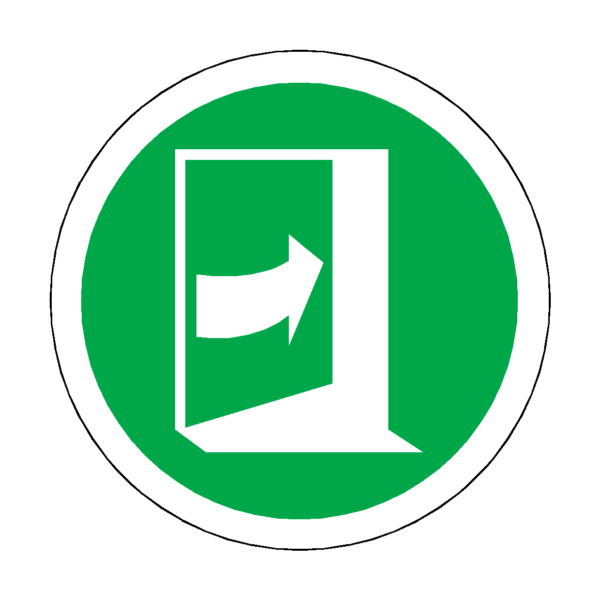 Push Door Open On The Right Floor Marker Sticker | Safety-Label.co.uk