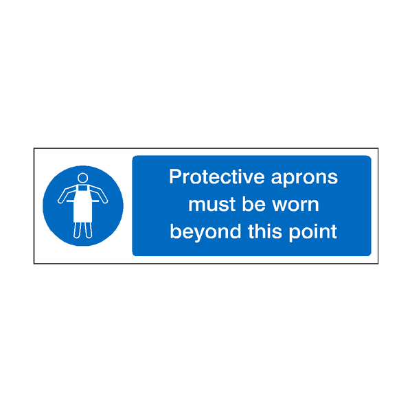 Protective Aprons Must Be Worn Beyond This Point Label | Safety-Label.co.uk