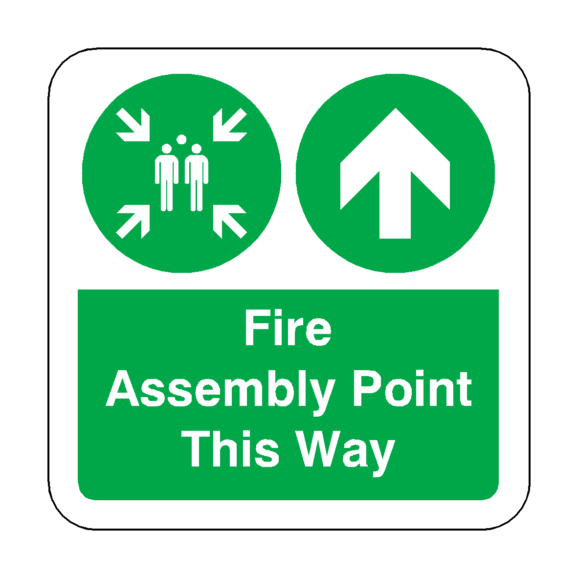 Fire Assembly Point Arrow Up Floor Graphics Sticker | Safety-Label.co.uk