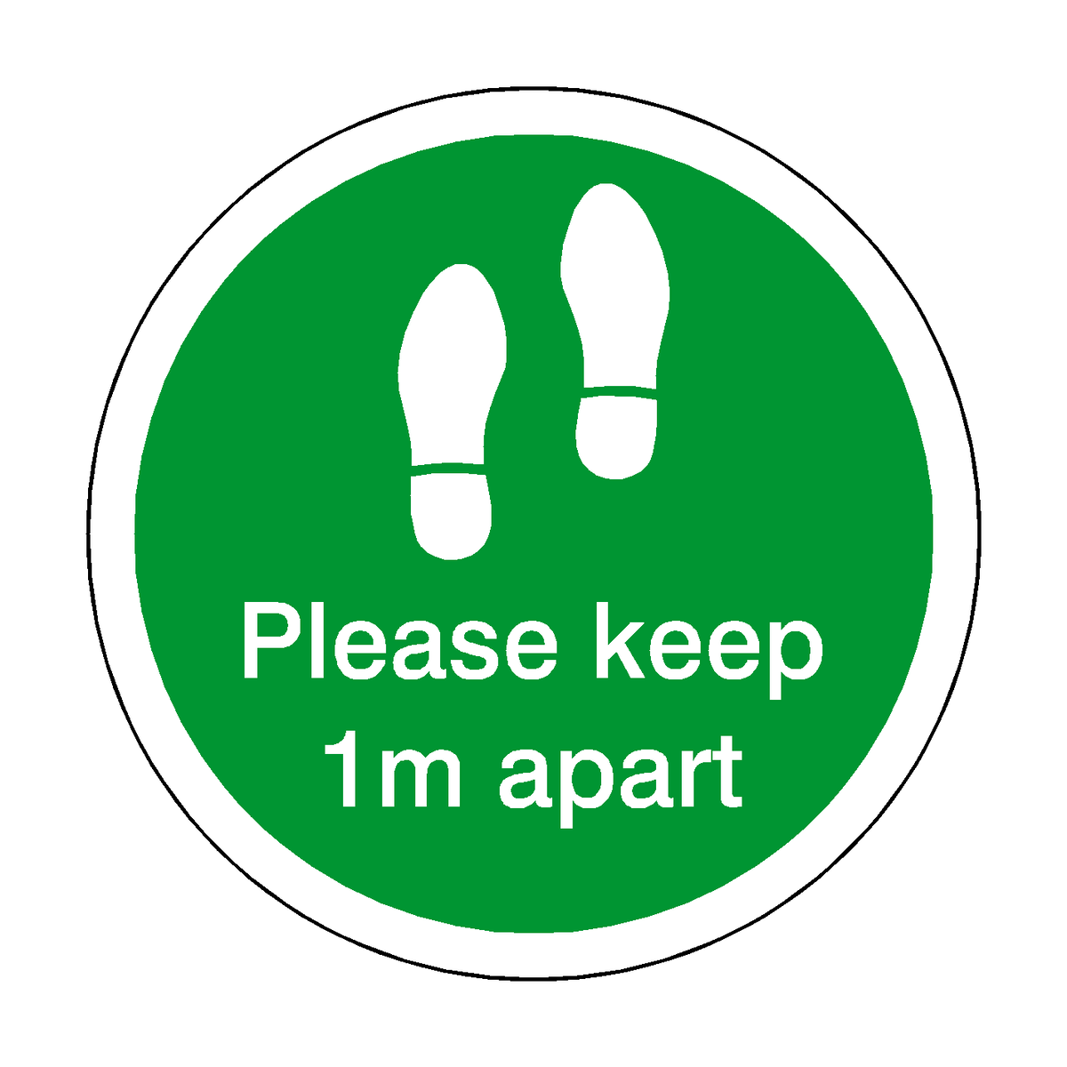 Please Keep 1M Apart Floor Sticker - Green