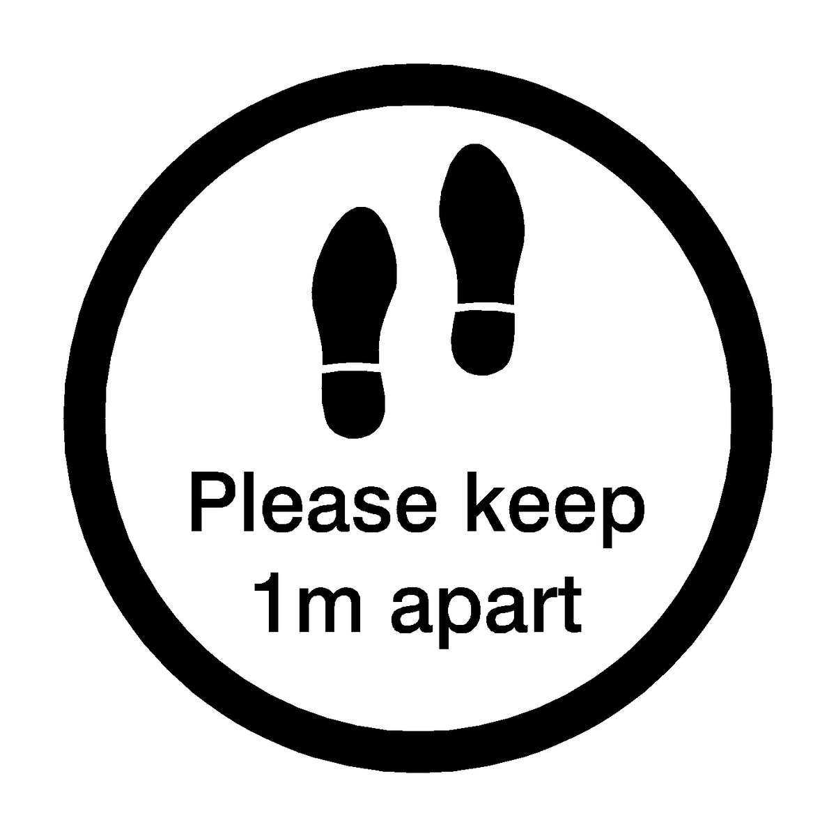 Please Keep 1M Apart Floor Sticker - Black