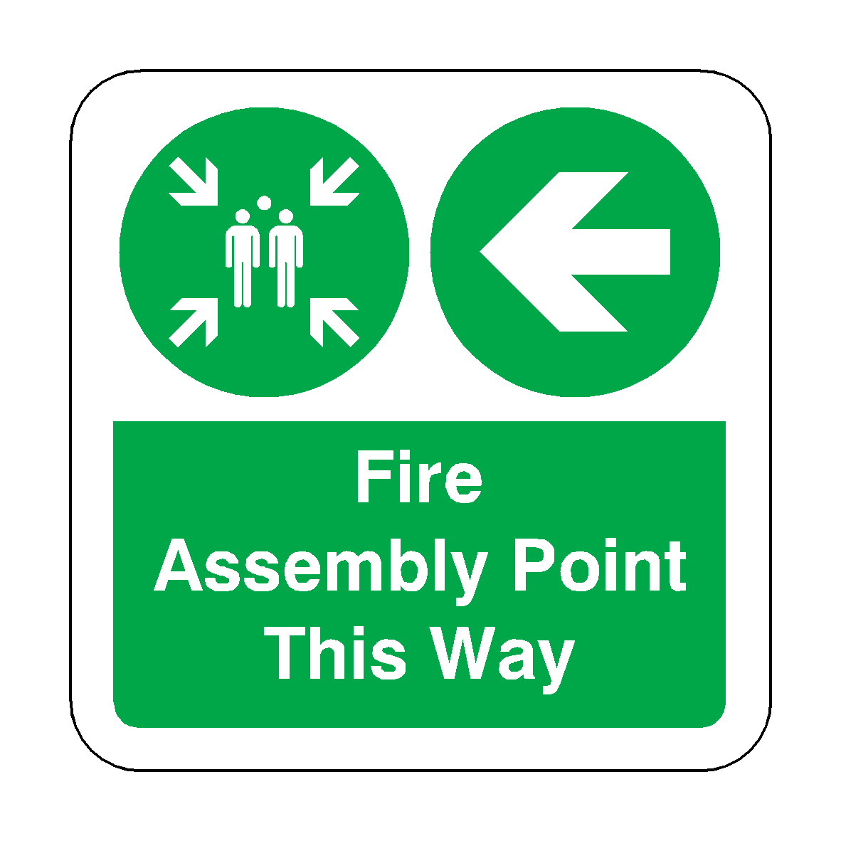 Fire Assembly Point Arrow Left Floor Graphics Sticker | Safety-Label.co.uk