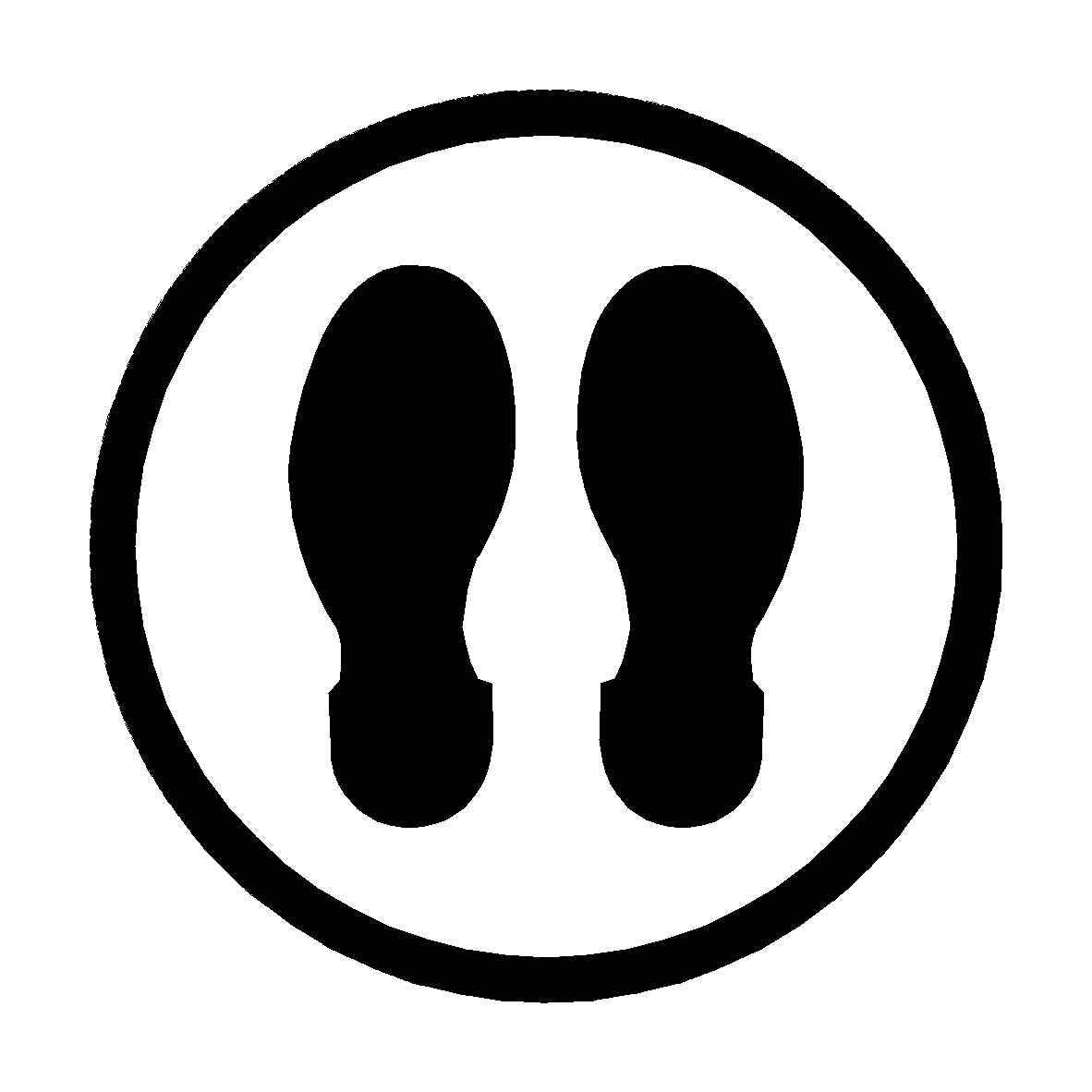 Footprint Floor Sticker - Black | Safety-Label.co.uk