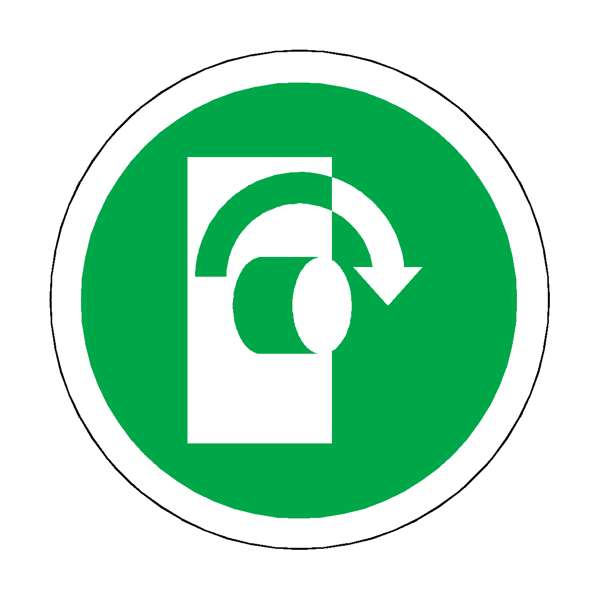 Turn Clockwise To Open Floor Marker Sticker | Safety-Label.co.uk