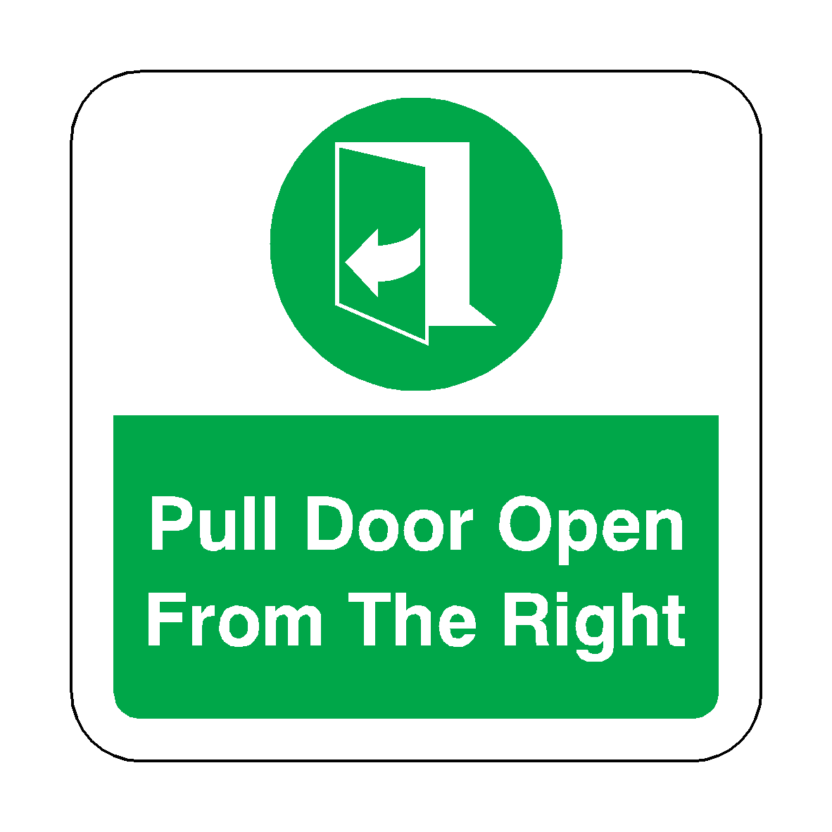 Pull Door Open From The Right Floor Graphics Sticker | Safety-Label.co.uk