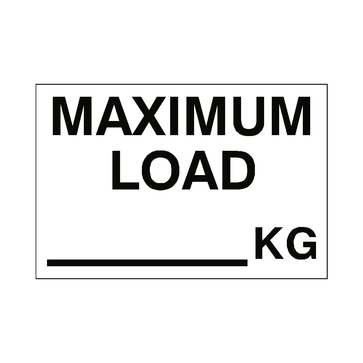 Maximum Load Sticker Kg White | Safety-Label.co.uk