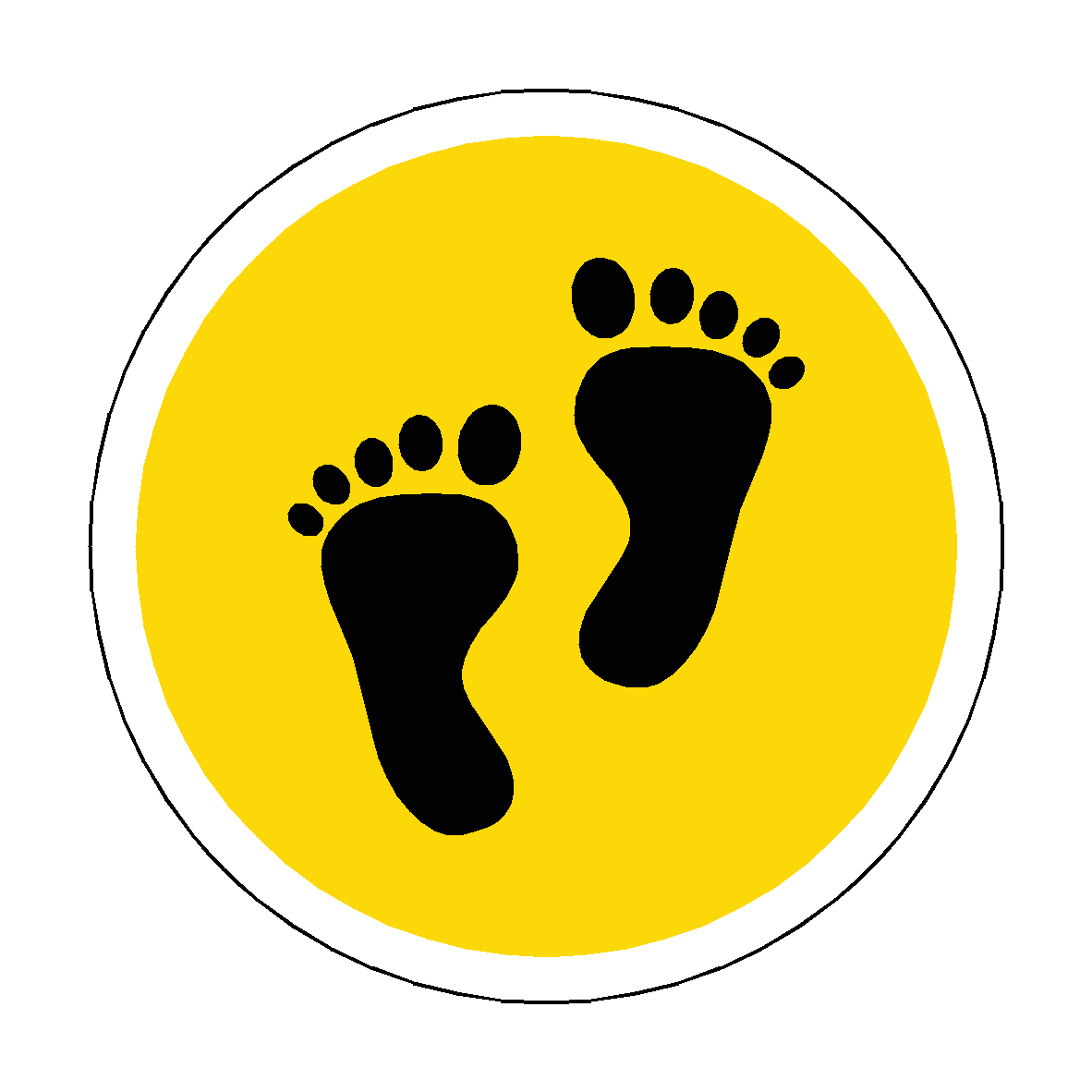 Foot Print Floor Sticker - Yellow