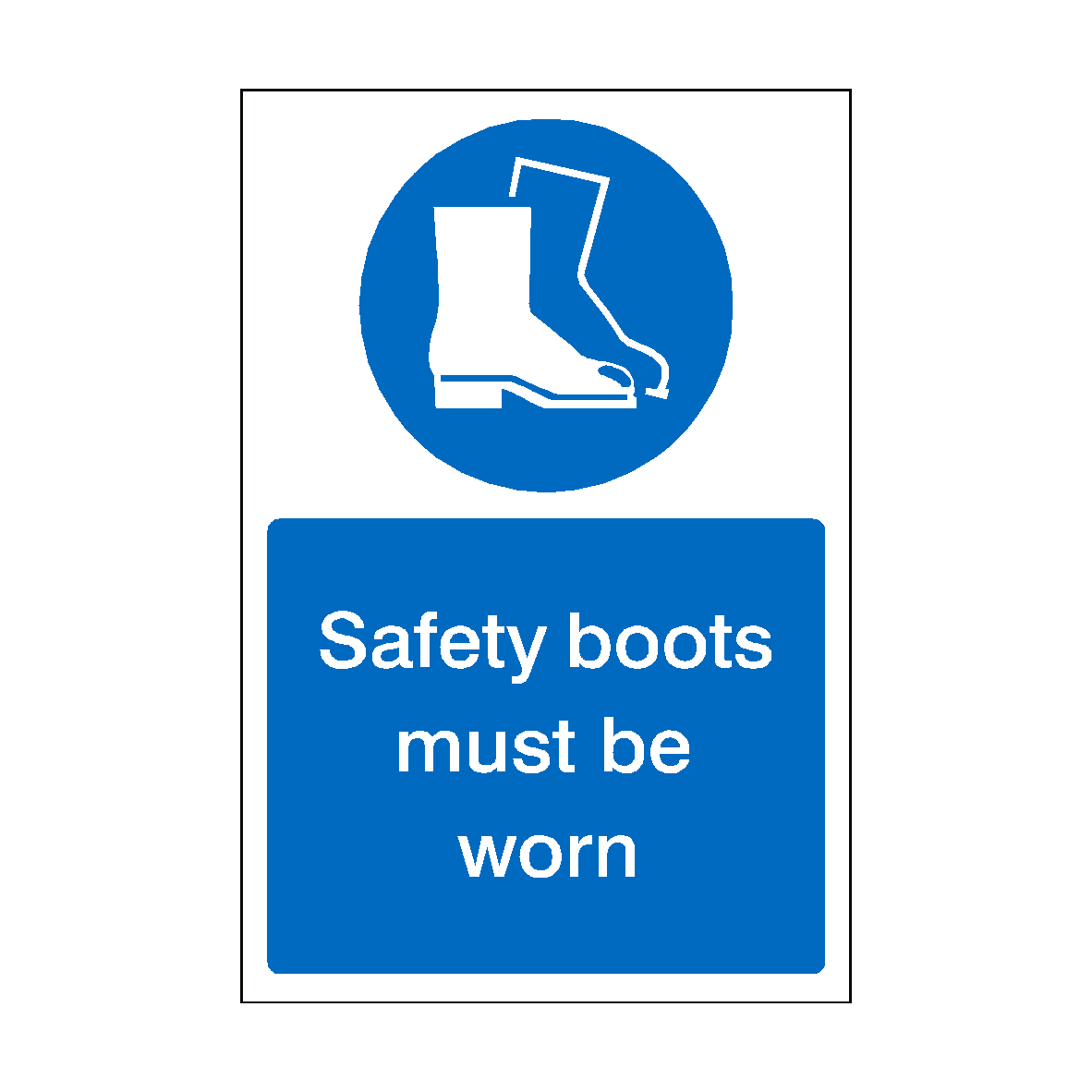 Safety Boots Must Be Worn Sticker | Safety-Label.co.uk