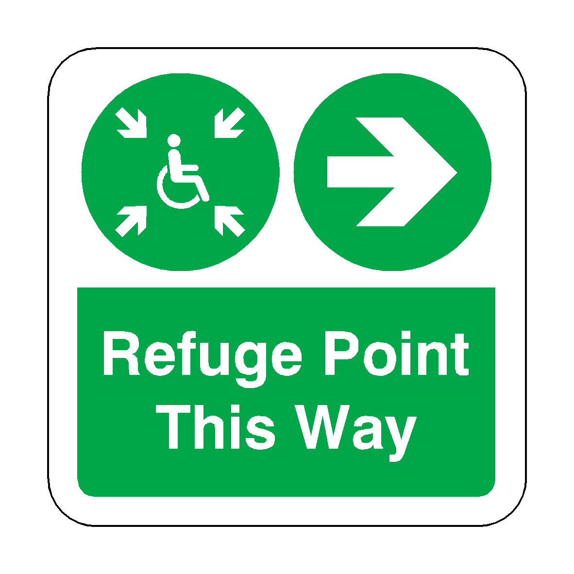 Refuge Point Arrow Right Floor Graphics Sticker | Safety-Label.co.uk