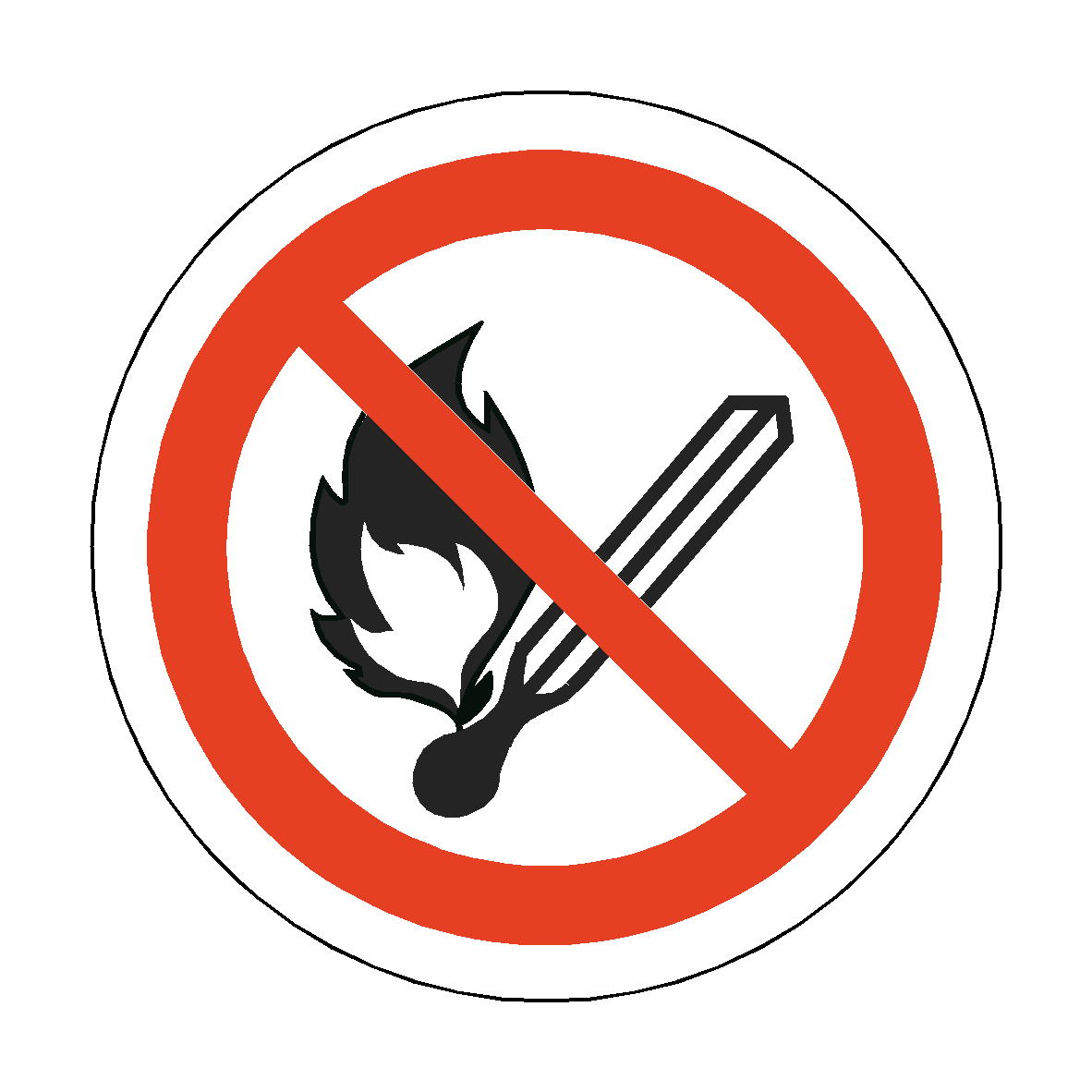 No Naked Flames Floor Marker Sticker | Safety-Label.co.uk