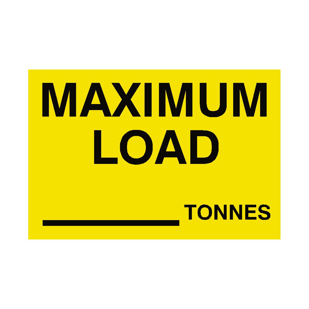 Maximum Load Sticker Tonnes Yellow | Safety-Label.co.uk