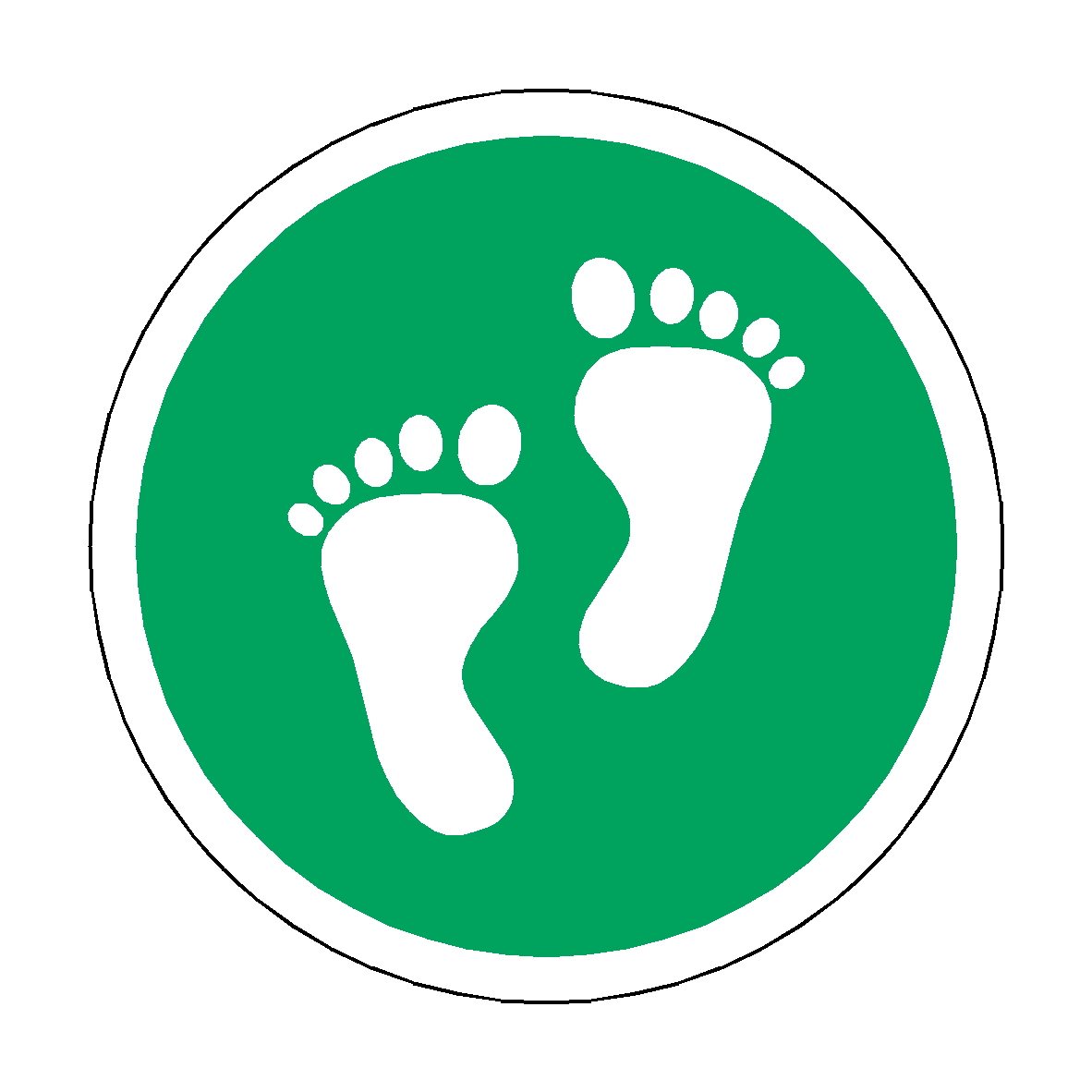 Foot Print Floor Sticker - Green | Safety-Label.co.uk