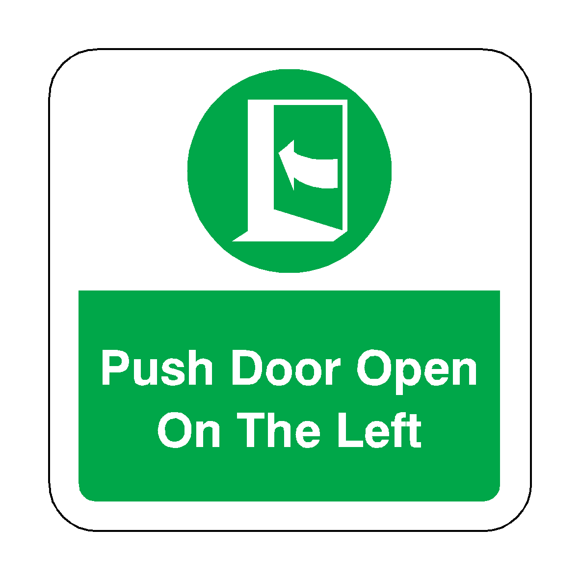Push Door Open On The Left Floor Graphics Sticker | Safety-Label.co.uk