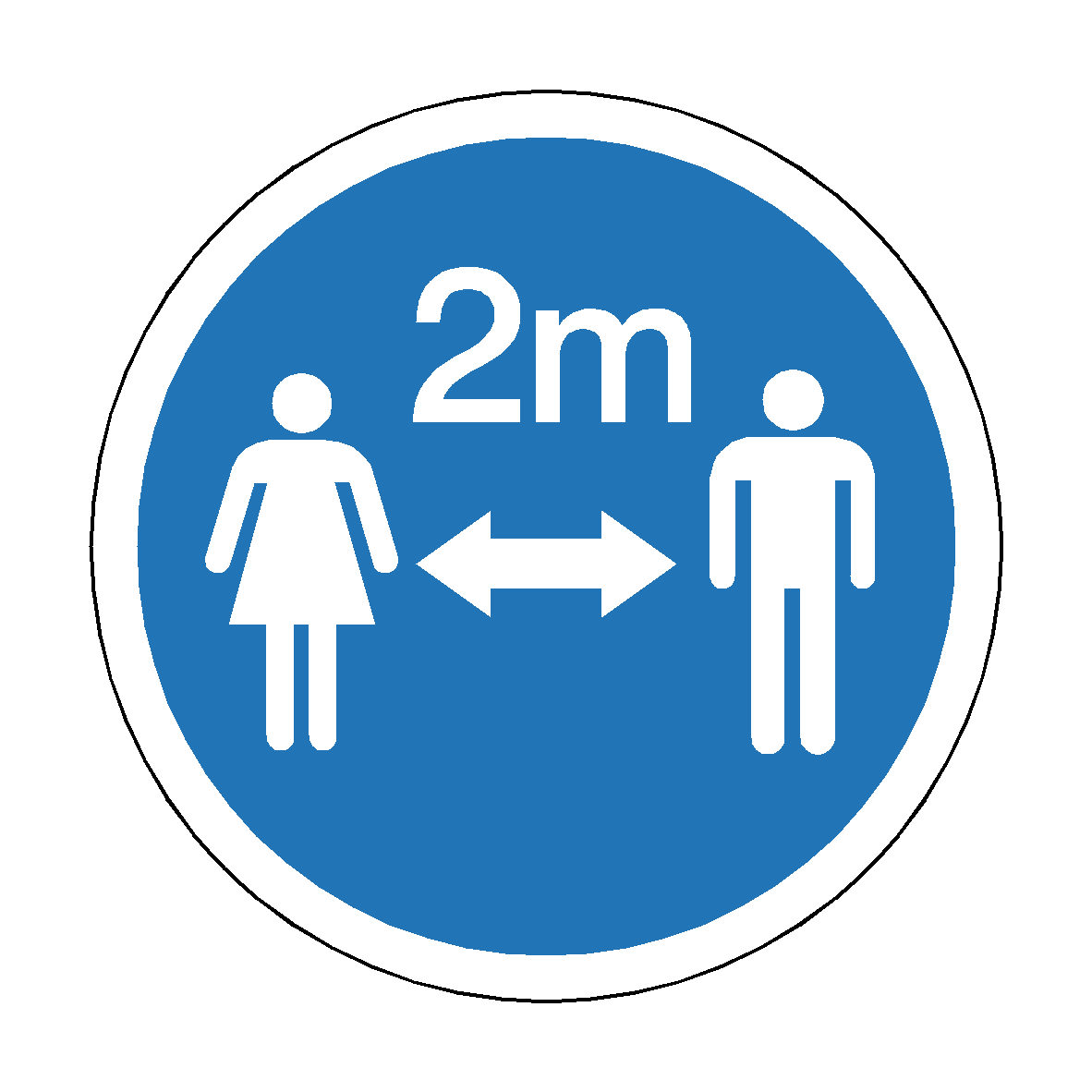 2 Metres Gap Floor Graphics | Safety-Label.co.uk