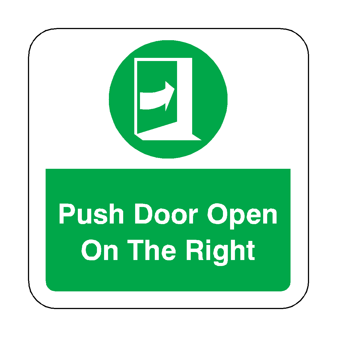 Push Door Open On The Right Floor Graphics Sticker | Safety-Label.co.uk