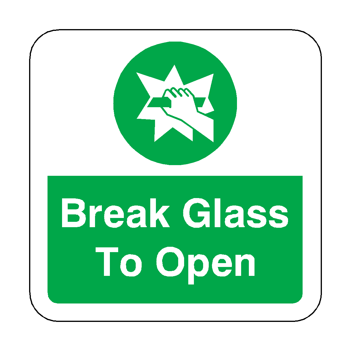 Break Glass To Open Floor Graphics Sticker | Safety-Label.co.uk