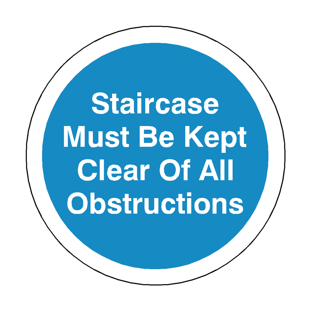 Staircase Muse Be Kept Clear Of All Obstructions Floor Marker Sticker ...