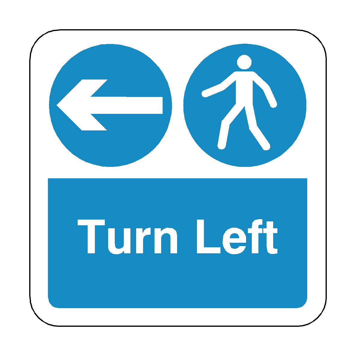 Turn Left Floor Graphics Sticker | Safety-Label.co.uk
