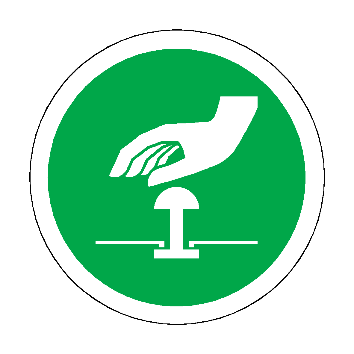 Emergency Stop Button Floor Marker Sticker | Safety-Label.co.uk