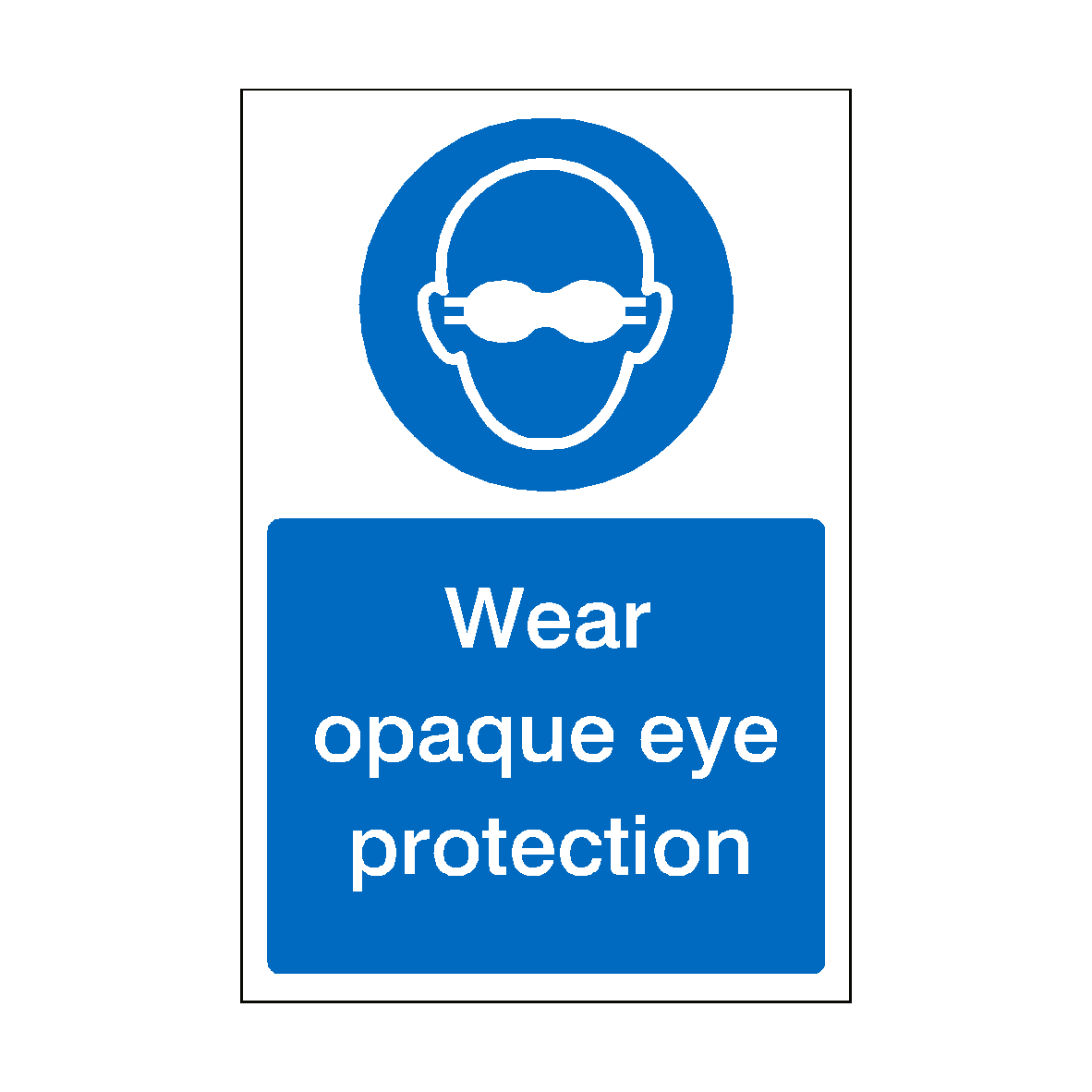 Wear Opaque Eye Protection Sticker | Safety-Label.co.uk