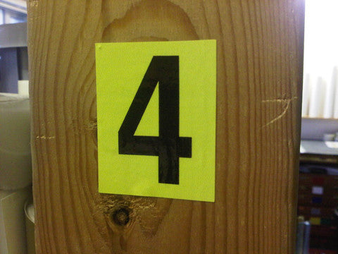 Yellow Number 4 Sticker | Safety-Label.co.uk