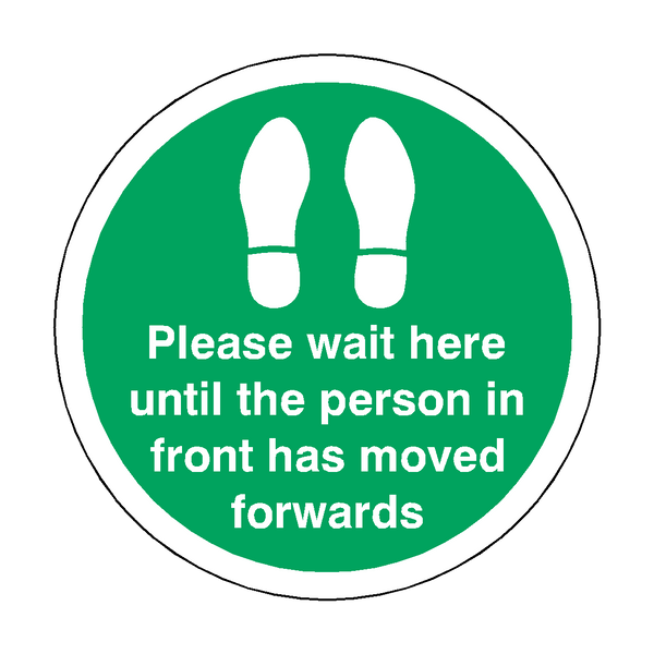Please Wait Until Person In Front Has Moved Floor Sticker - Green ...
