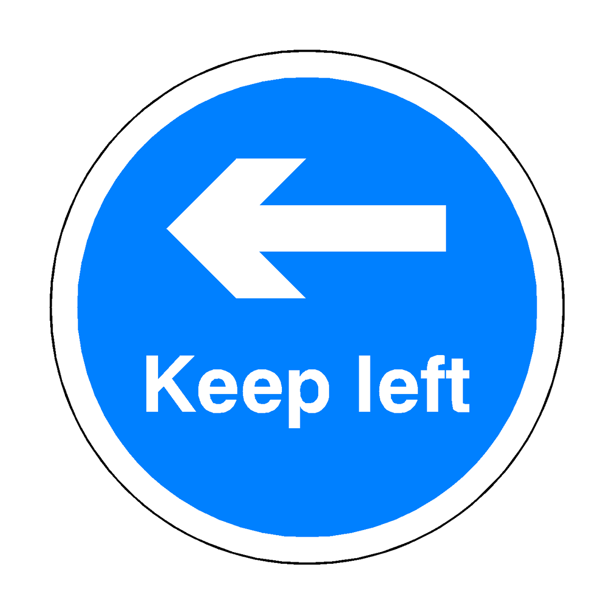 Keep Left Floor Sticker - Blue | Safety-Label.co.uk