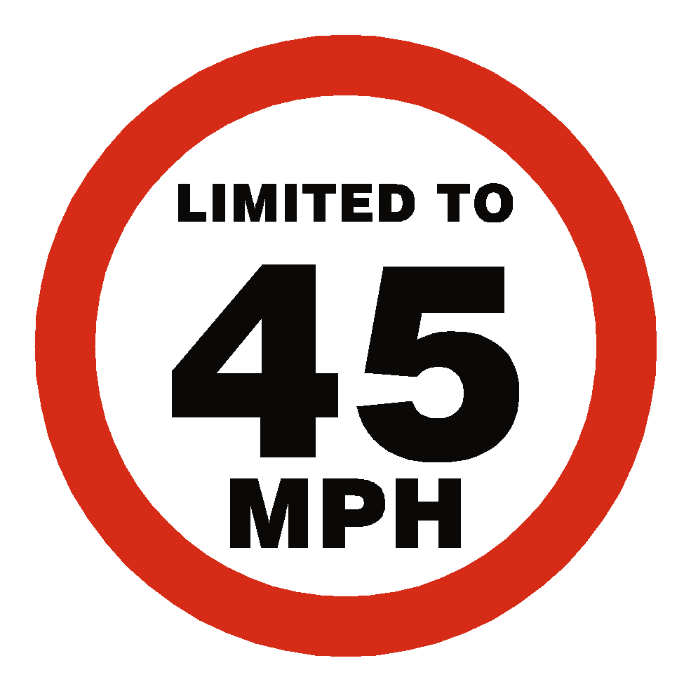 45 Mph Speed Limit Sticker | Safety-Label.co.uk