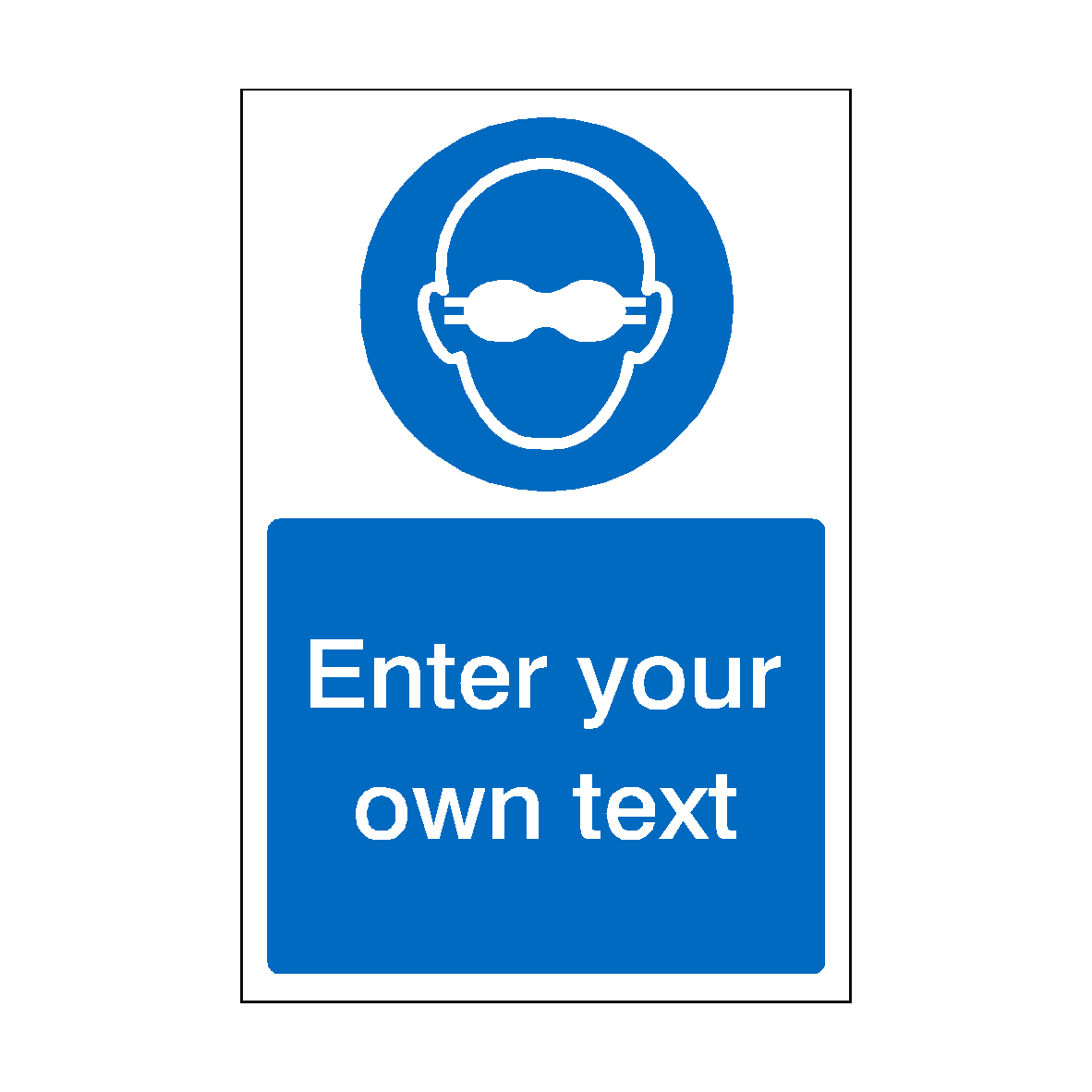 Opaque Eye Protection Custom Mandatory Sticker | Safety-Label.co.uk