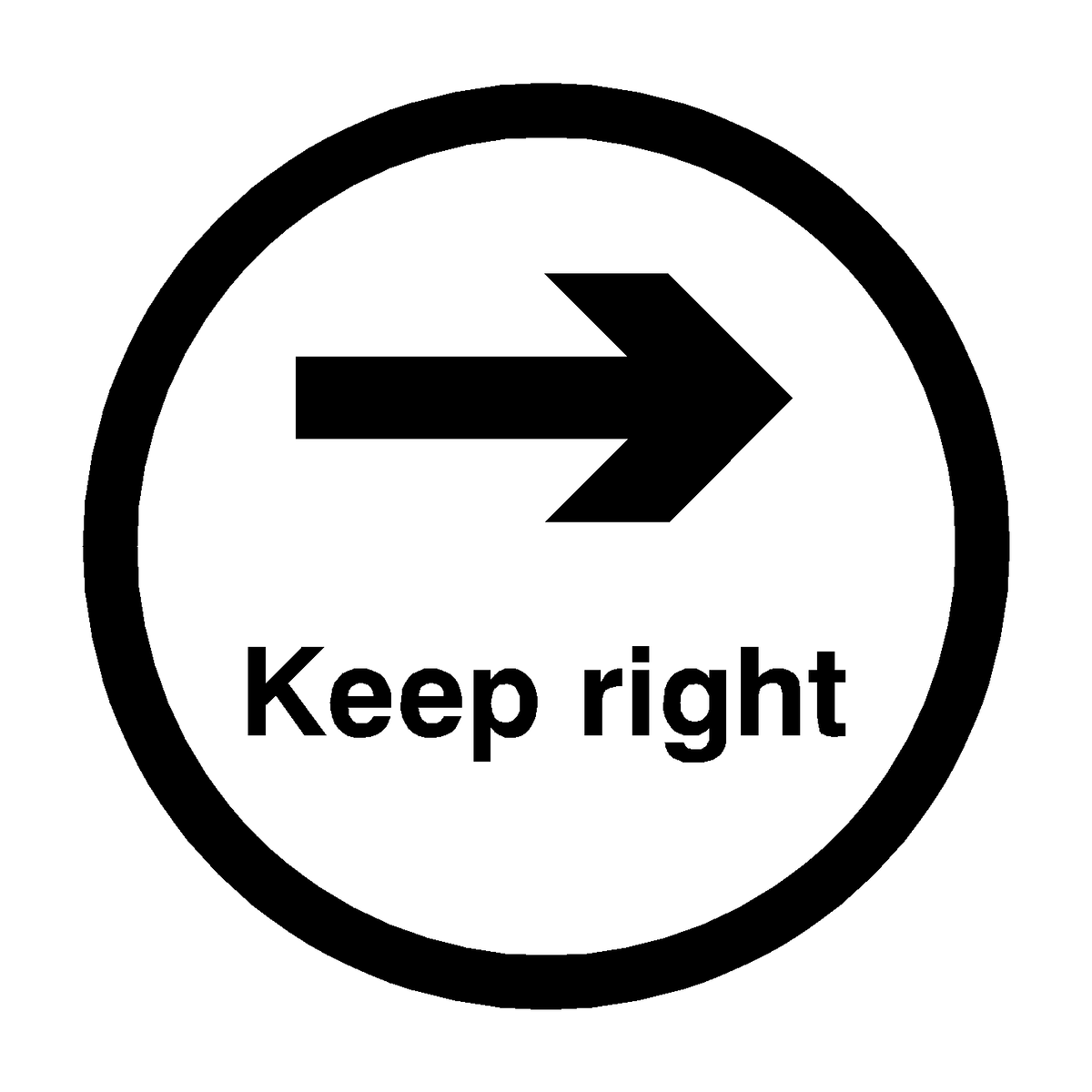 Keep Right Floor Sticker - Black