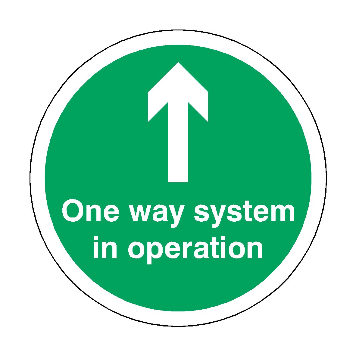 One Way System In Operation Floor Sticker - Green
