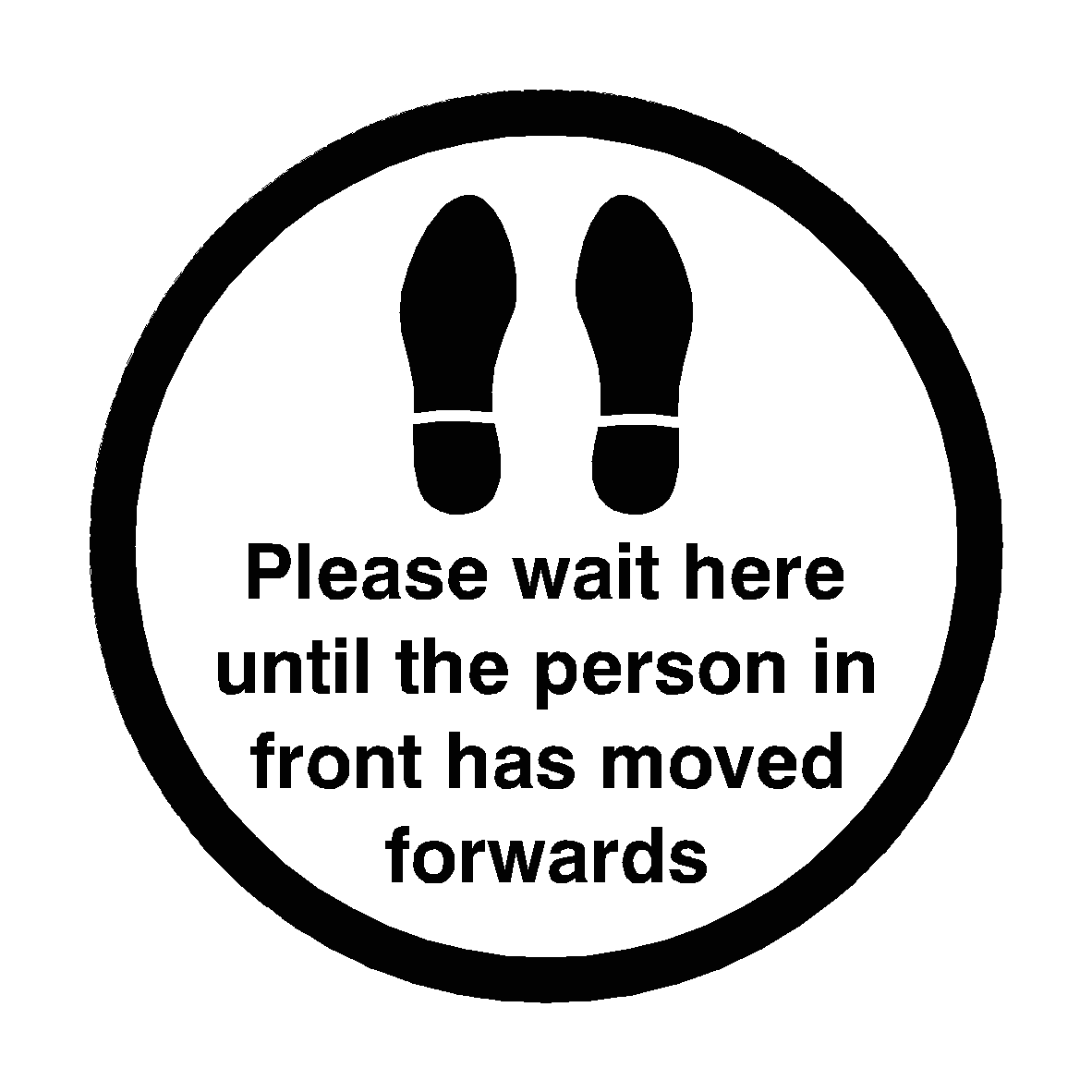 Please Wait Until Person In Front Has Moved Floor Sticker - Black