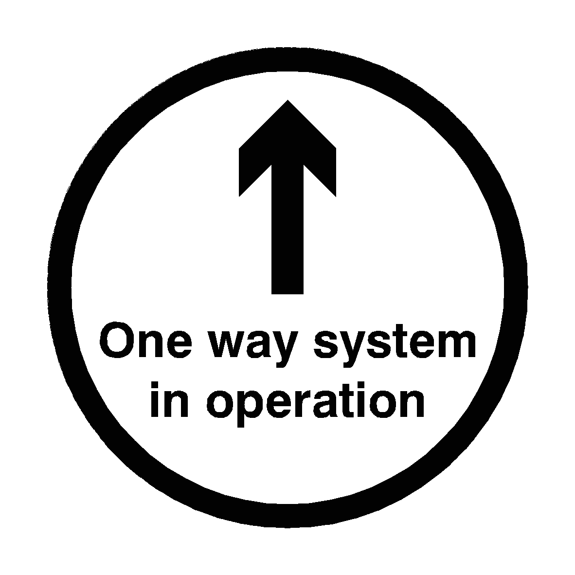 One Way System In Operation Floor Sticker - Black | Safety-Label.co.uk
