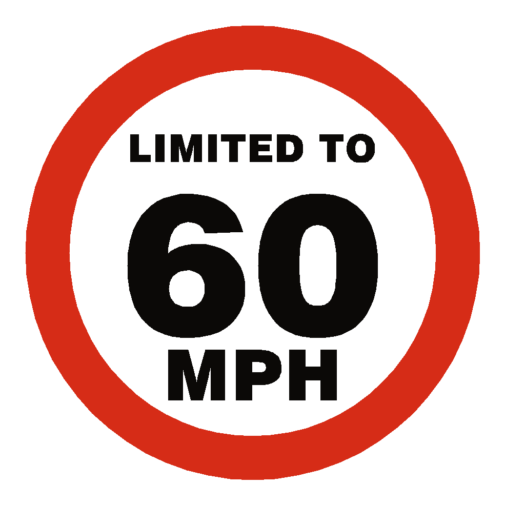 60 Mph Speed Limit Sticker | Safety-Label.co.uk