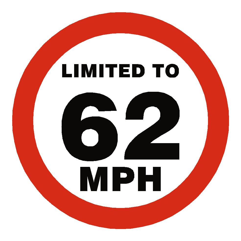 62 Mph Speed Limit Sticker | Safety-Label.co.uk