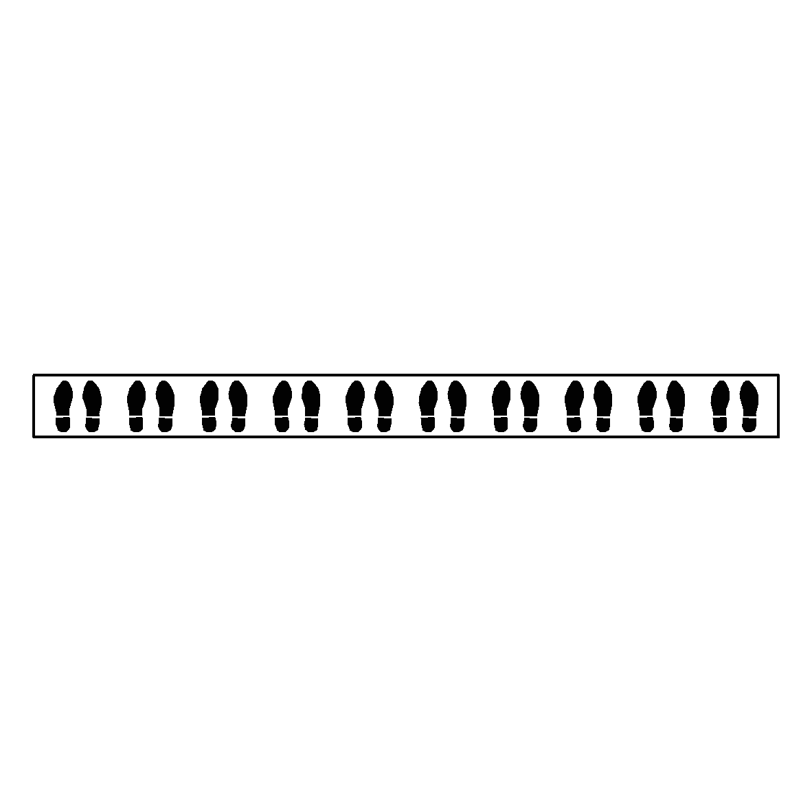Shoe Print Floor Marking Strip - Black | Safety-Label.co.uk