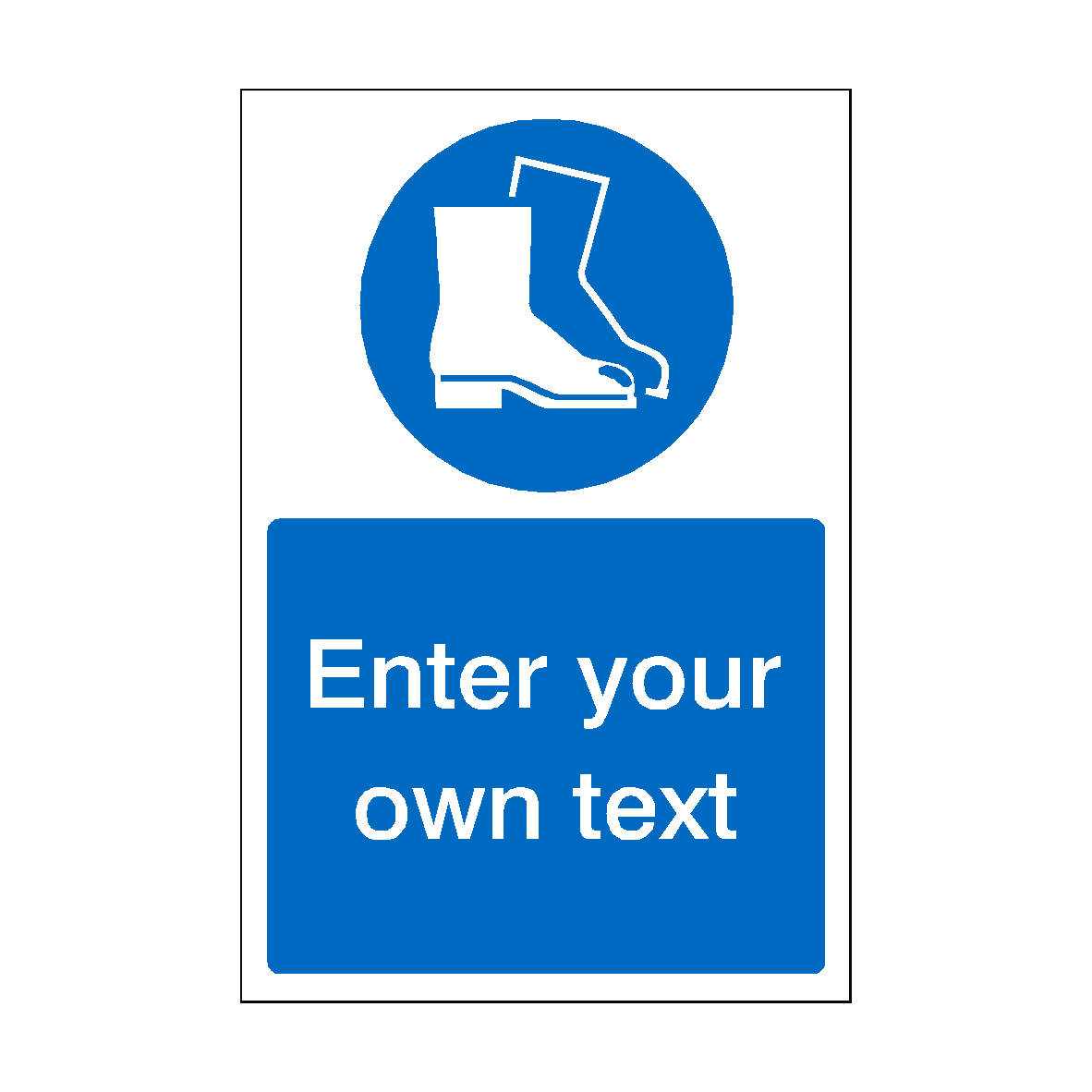 Wear Safety Footwear Custom Mandatory Sticker | Safety-Label.co.uk